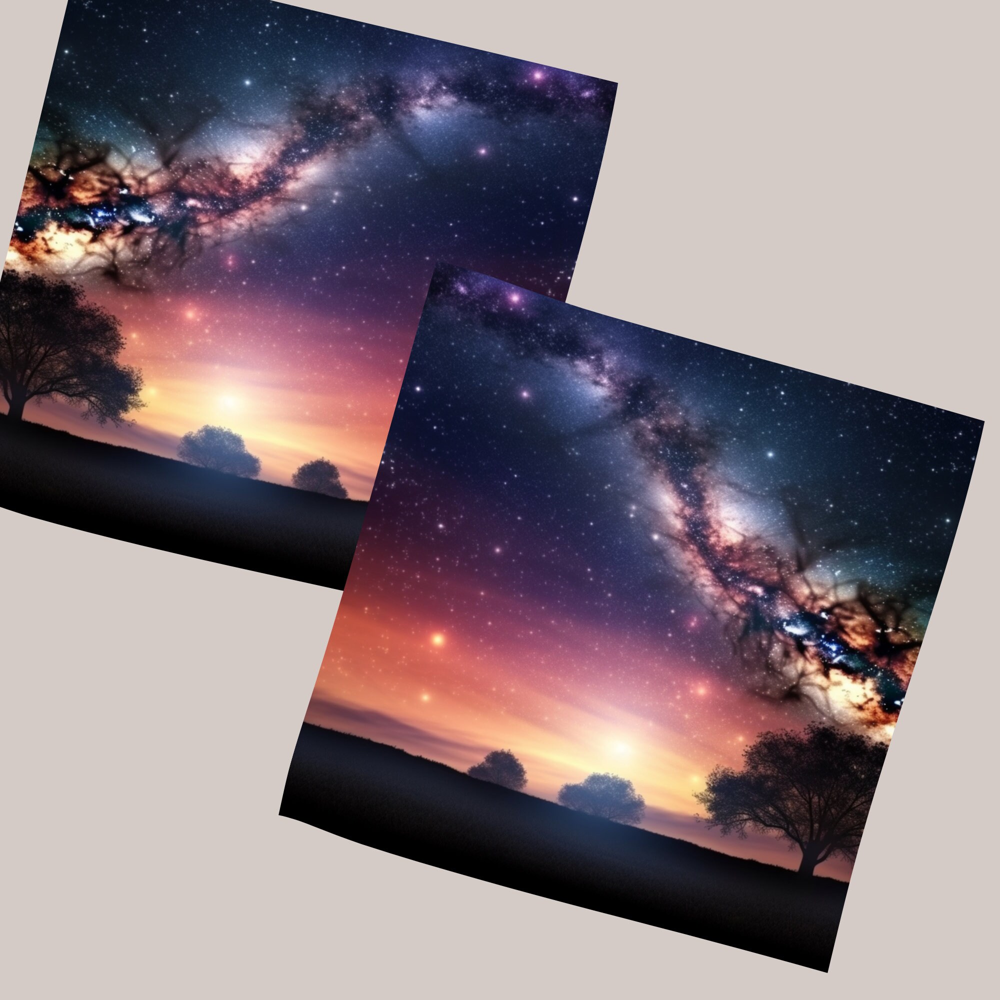 Moon Stars Galaxy Digital Background Papers, Orion's Belt Digital ...