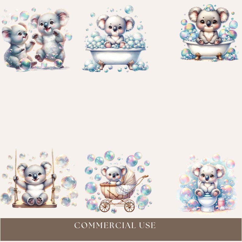 Cute Baby Koala Watercolor Clipart, Australian Zoo Animal Png, Baby ...