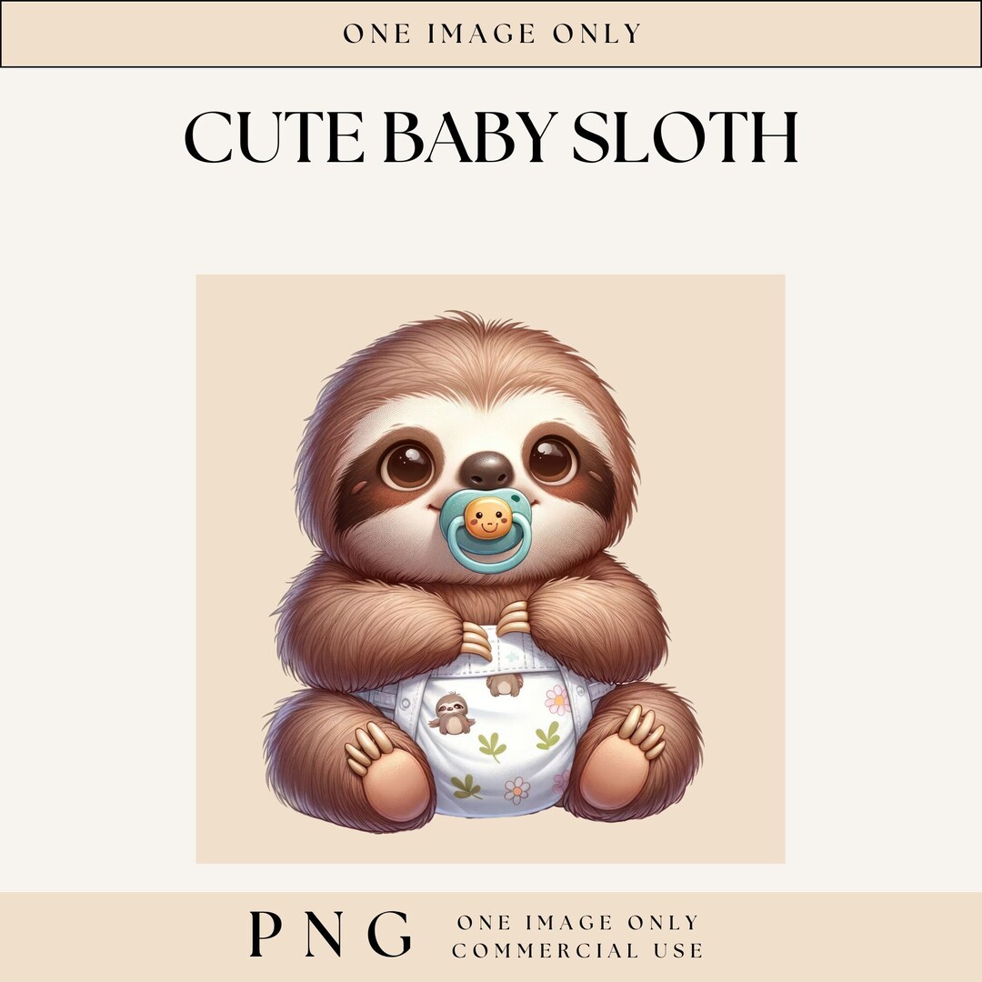 Baby Sloth, Baby Shower Clipart, Cute Baby Shower Graphics, Nursery ...
