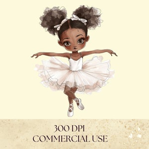 African American Ballerina, Ballerina Clipart, Watercolor Ballerina ...