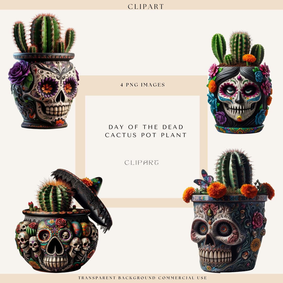 Mexican Clipart, La Calavera Catrina, Sugar Skull Pot Clipart, Mexican ...