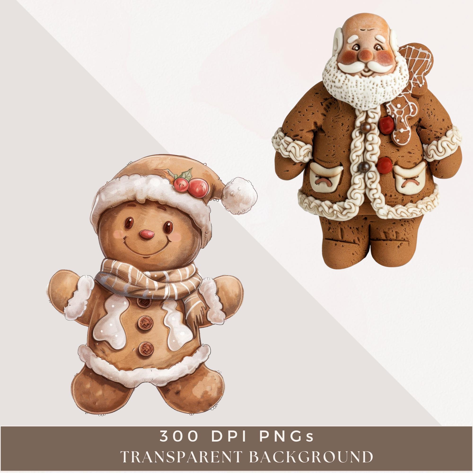 Gingerbread Man Cookies, Christmas Clip Art, Bakery Clipart, Watercolor ...