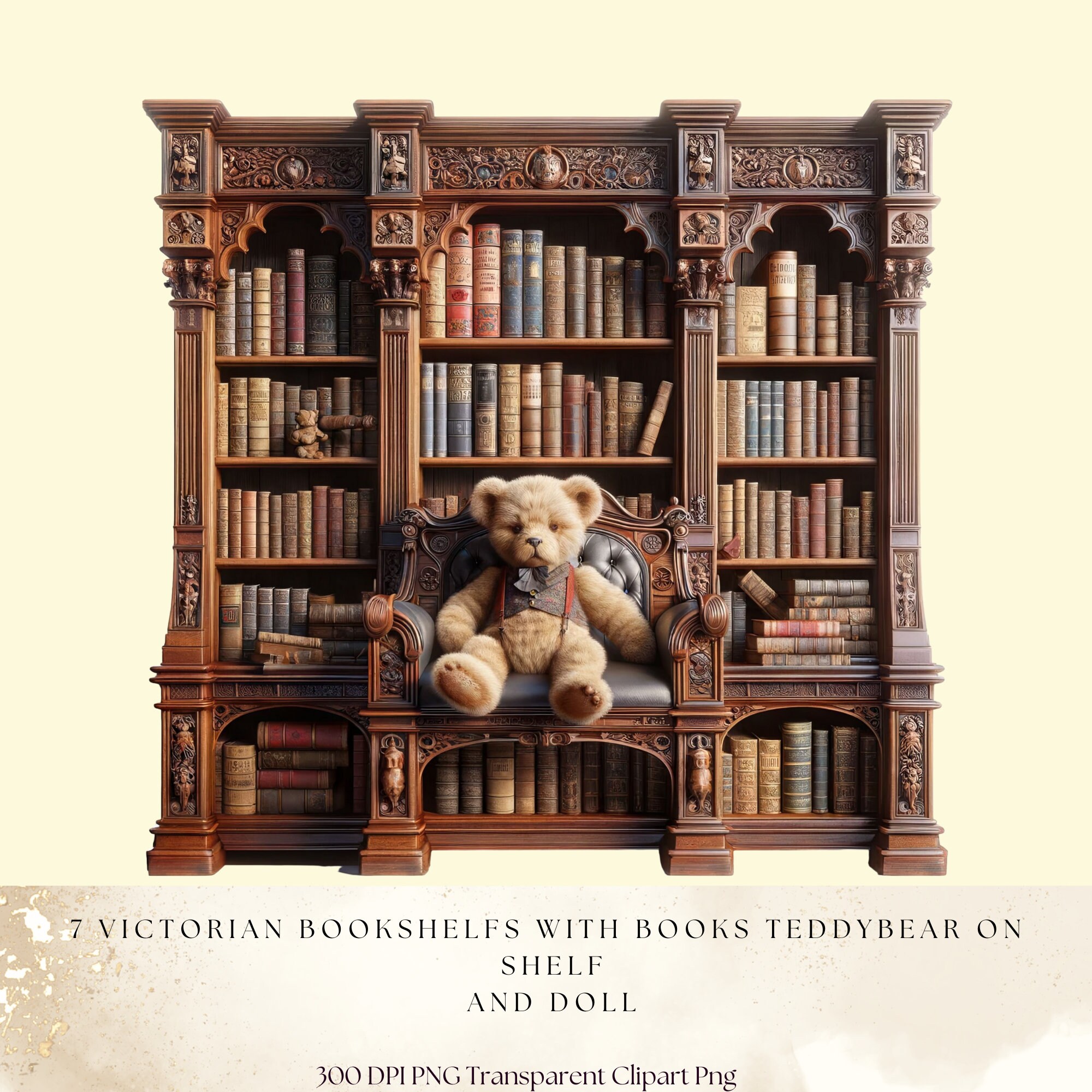 Bookshelf Clipart Bookworm Clipart Library Clipart Cozy Aesthetic Victorian Bookshelf