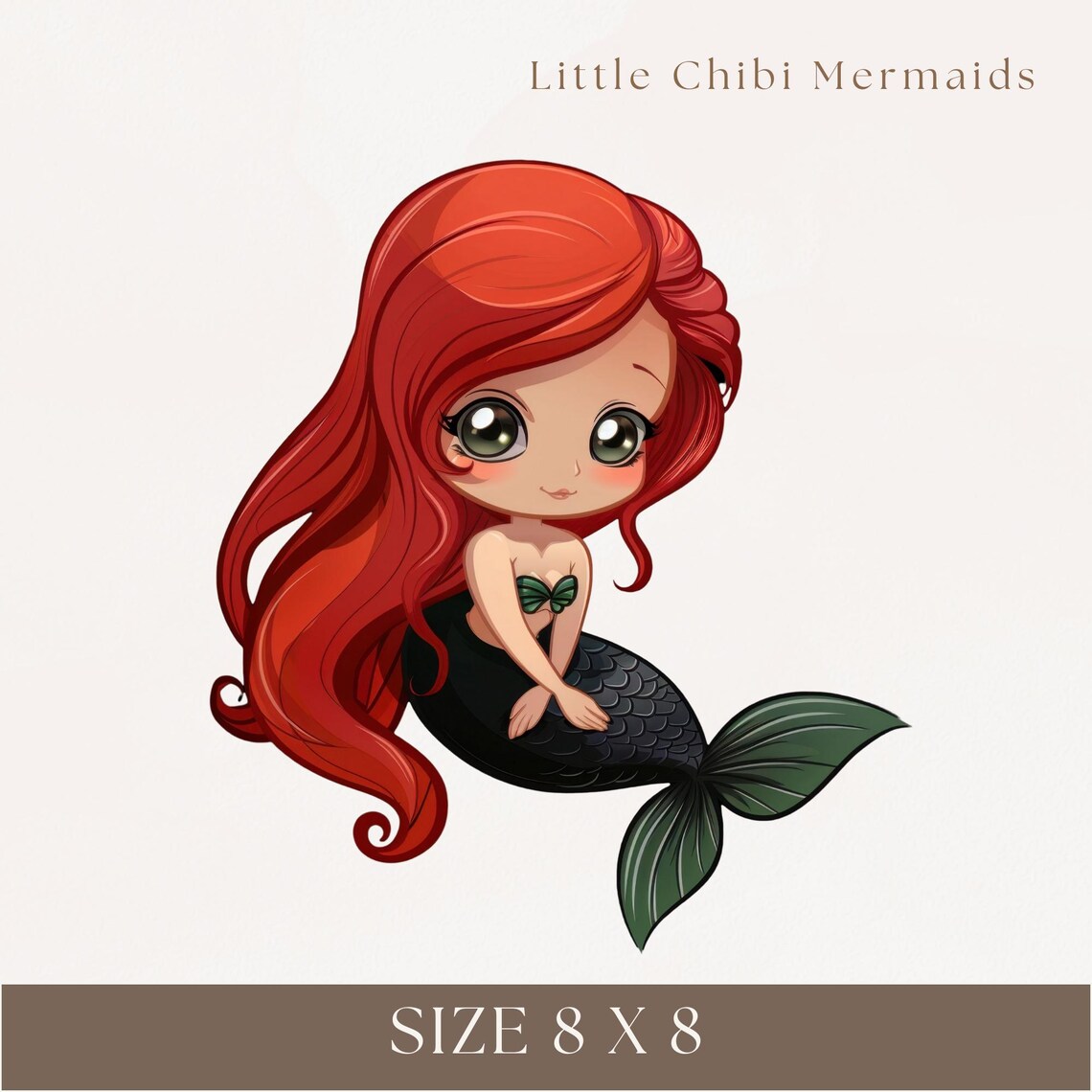 Little Chibi Mermaids, Mermaid Clipart, Under the Sea Clipart, PNG ...