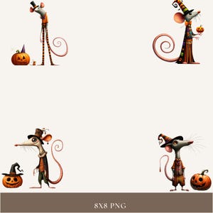 Funny Rats Clipart, Halloween Clipart, Whimsical Clipart, Rats Clipart ...