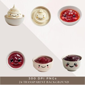 Cute Kawaii Scones and Cream Jam Graphics, Scones Clipart, Baby Shower ...