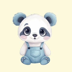 Cute Baby Blue Panda Clipart Baby Shower Gender Reveal Boy - Etsy