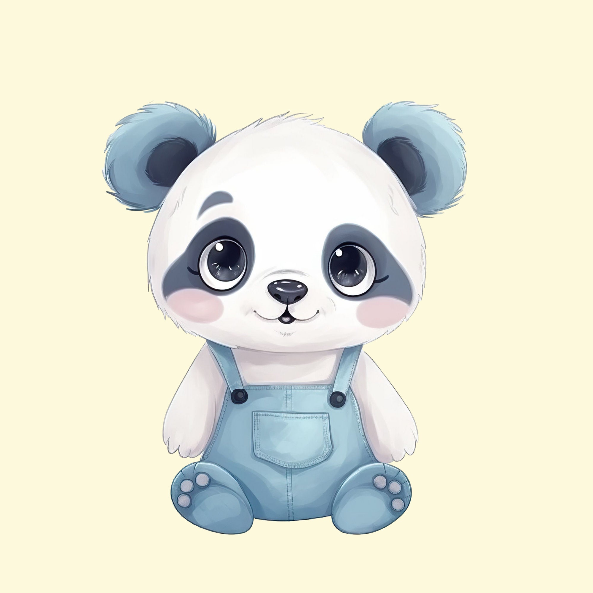 Cute Baby Blue Panda Clipart Baby Shower Gender Reveal Boy - Etsy
