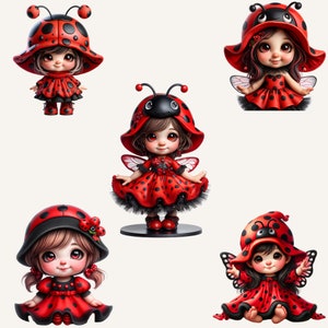 Ladybug Girl Clipart, Ladybug Clip Art, Love Bug Clipart, Cute Girl ...