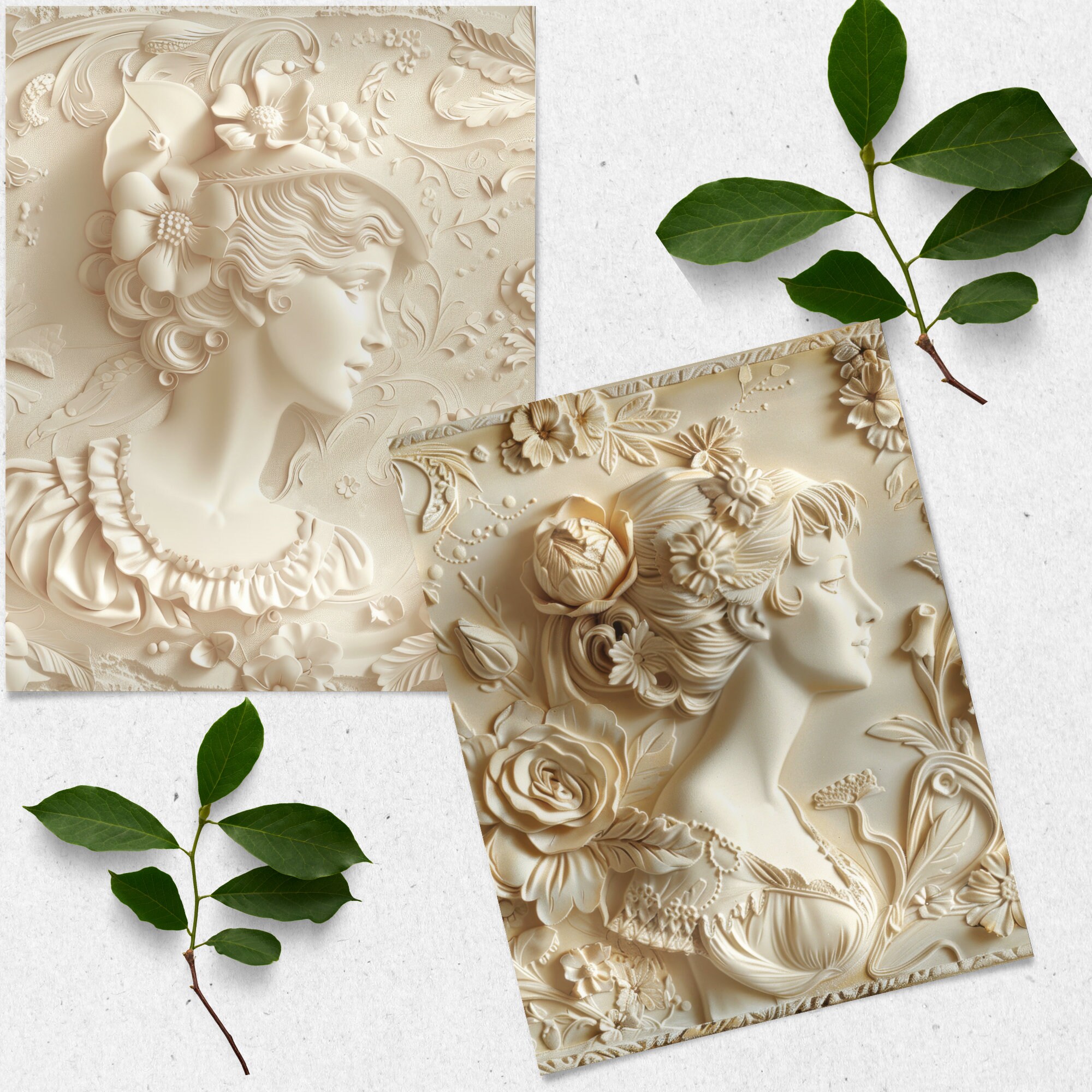 Embossed Victorian Lady Digital Papers, Vintage Background Papers ...