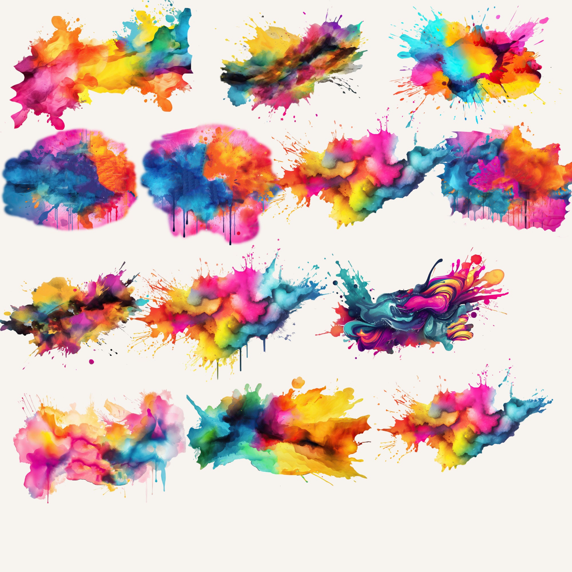 Watercolor Color Splash Clipart, Alcohol Ink Png, Watercolor Splatter ...