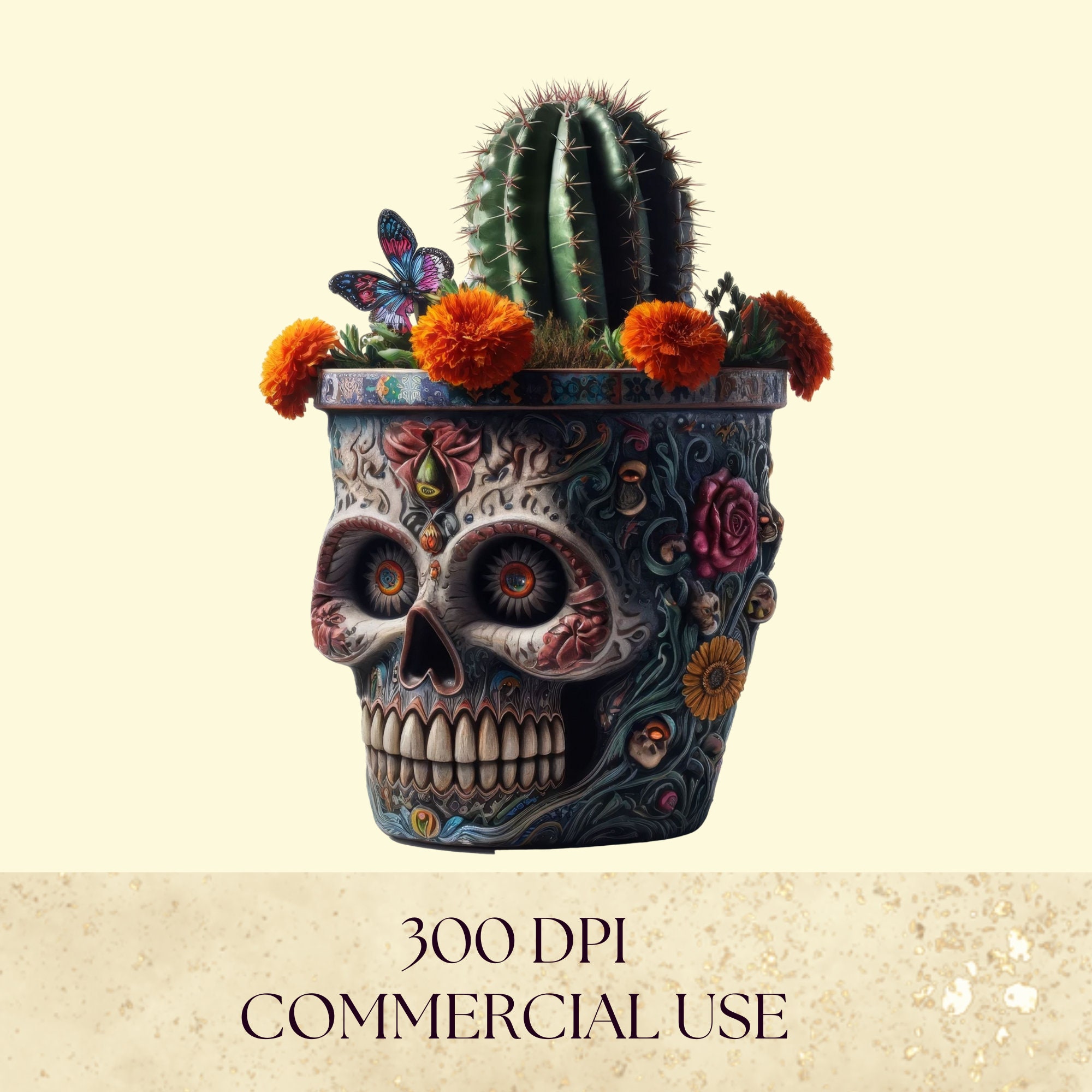 Mexican Clipart, La Calavera Catrina, Sugar Skull Pot Clipart, Mexican ...
