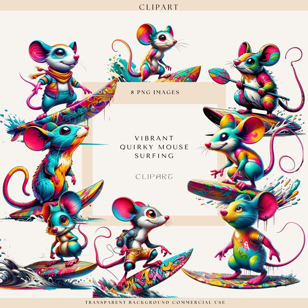 Surfboard Clipart, Surfboard Mouse Clipart, Vacation Clipart, Surfer ...