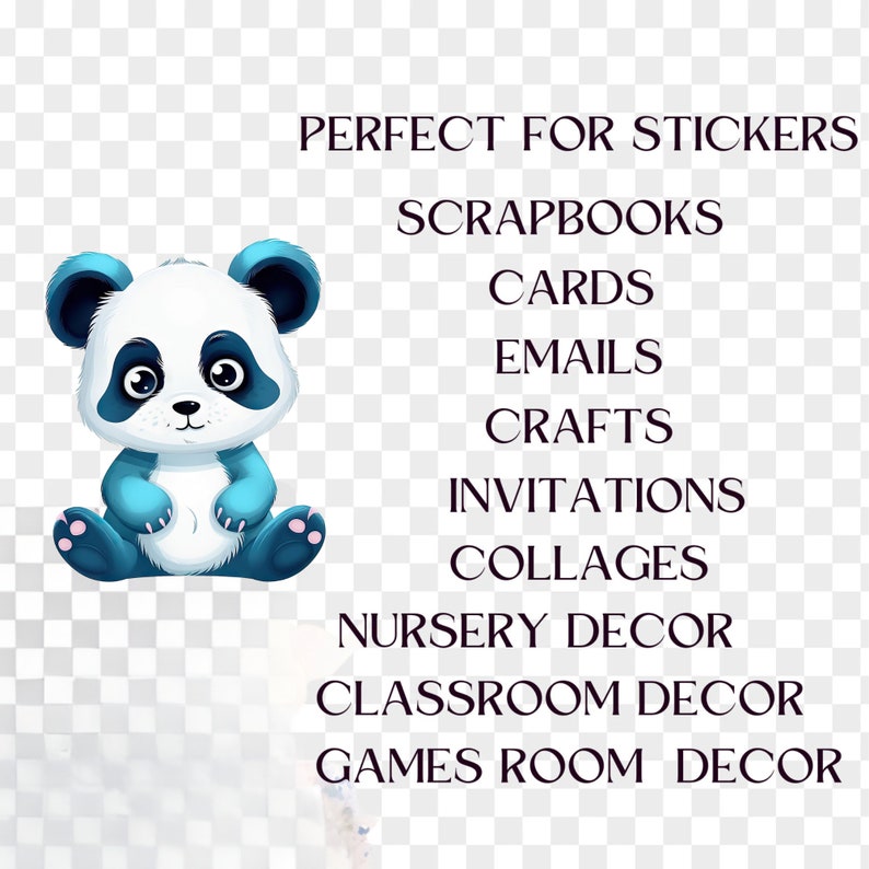 Cute Baby Blue Panda Clipart Baby Shower Gender Reveal Boy - Etsy