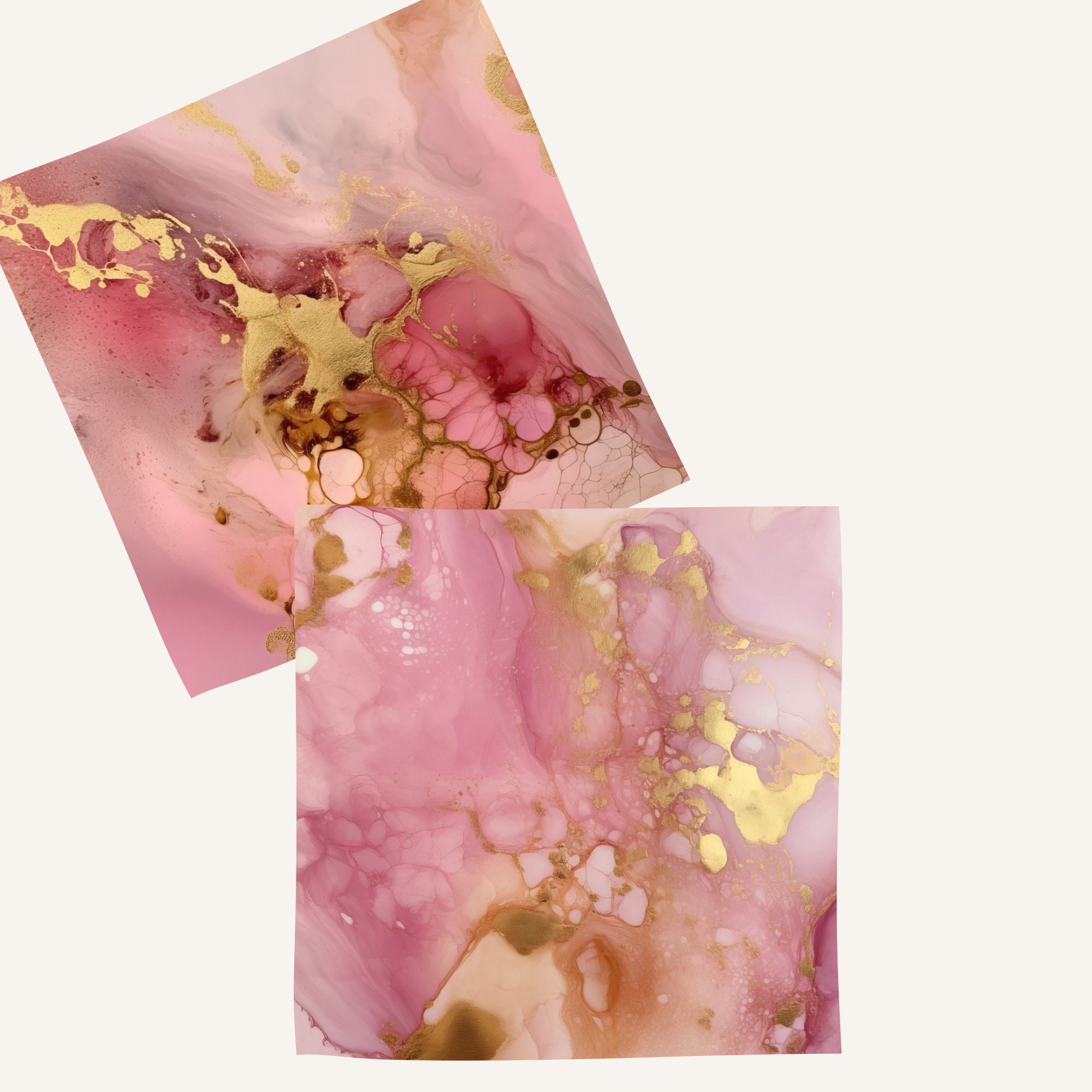 Pink & Gold Alcohol Ink Texture Digital Papers, Colorful Backgrounds ...