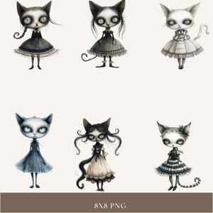 Quirky Girl Clipart, Quirky Cat Girl, Whimsy Cats, Cat Clipart, Funny ...