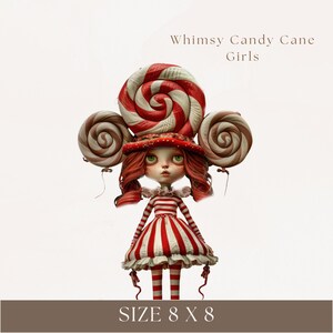 Whimsy Christmas Candy Cane Girls Clipart, Christmas Girls Clipart ...
