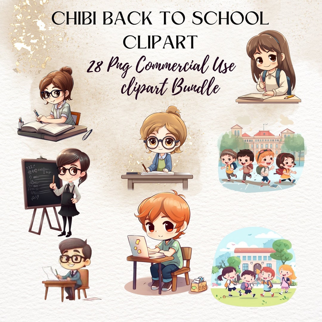 Chibi Cute Teacher Clipart Boy and Girl Back to School - Etsy Canada