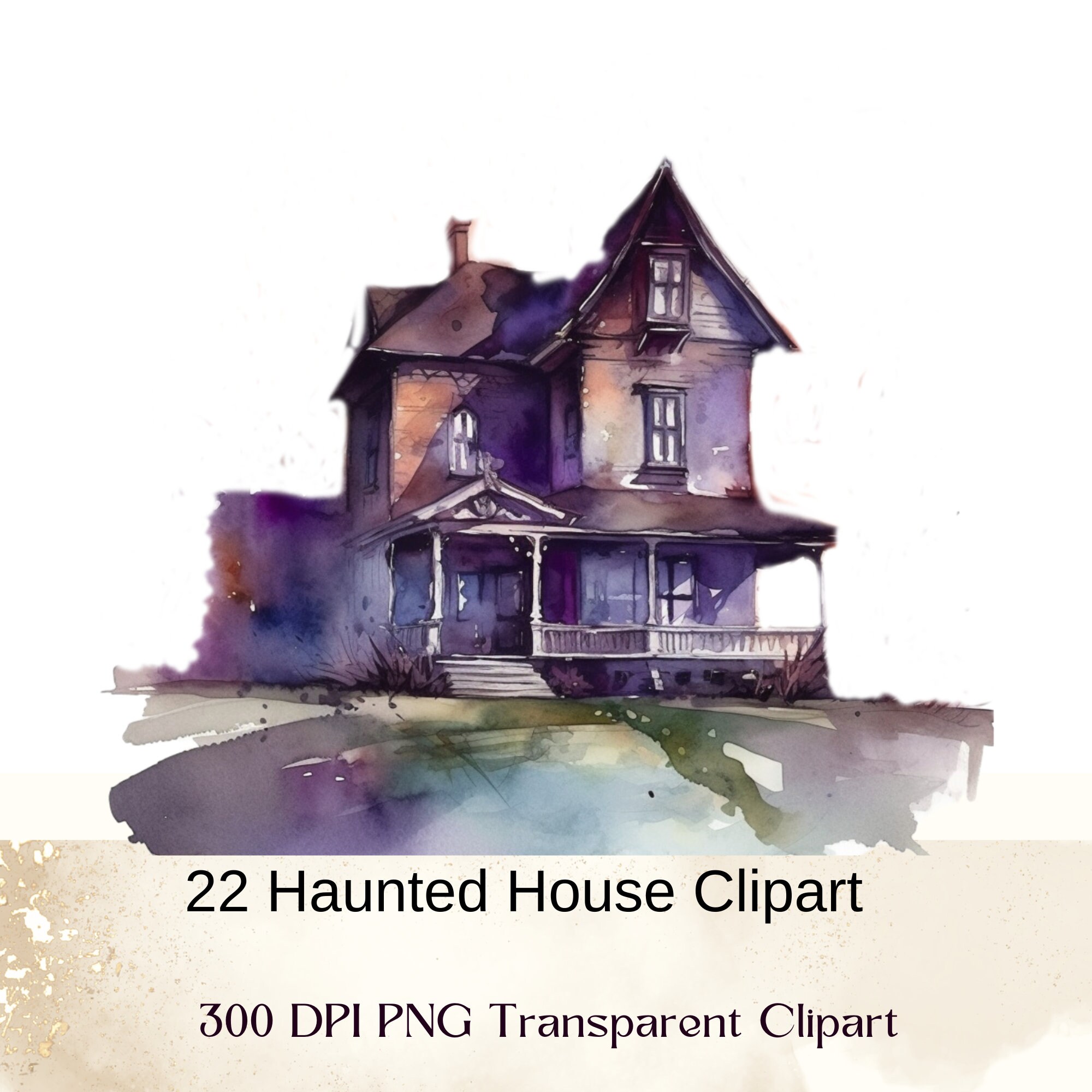 Haunted House Clipart, Watercolor Haunted House, Haunted House PNG ...