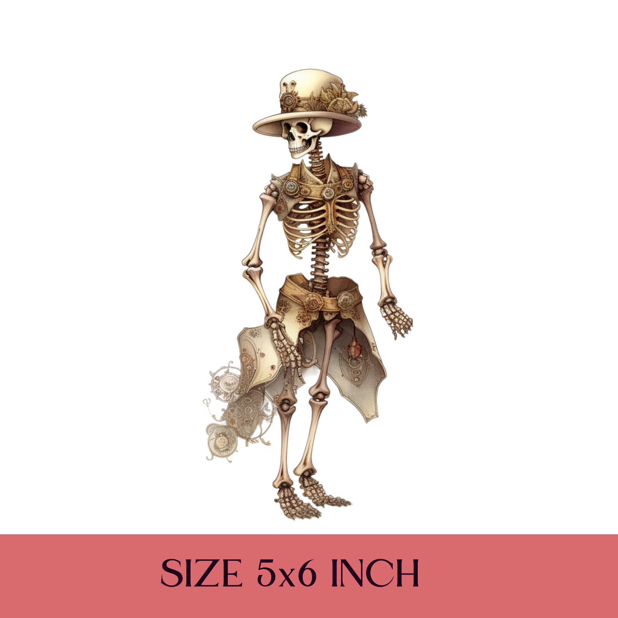 Steampunk Skeleton Bones Clipart Clipart Steampunk Halloween - Etsy