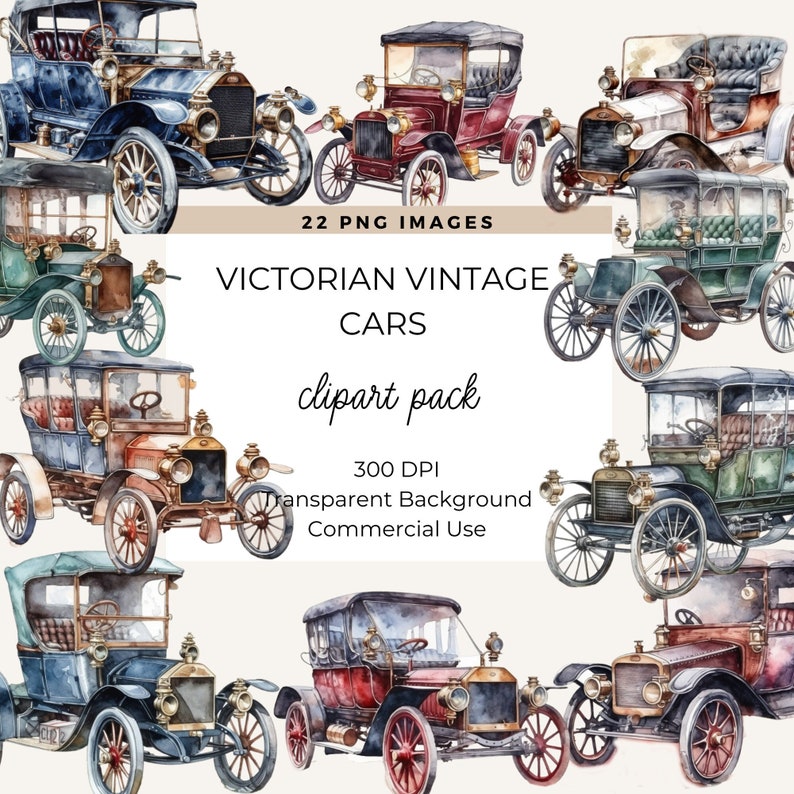 Victorian Car Clipart, Junk Journal, Card Making, Digital Download ...