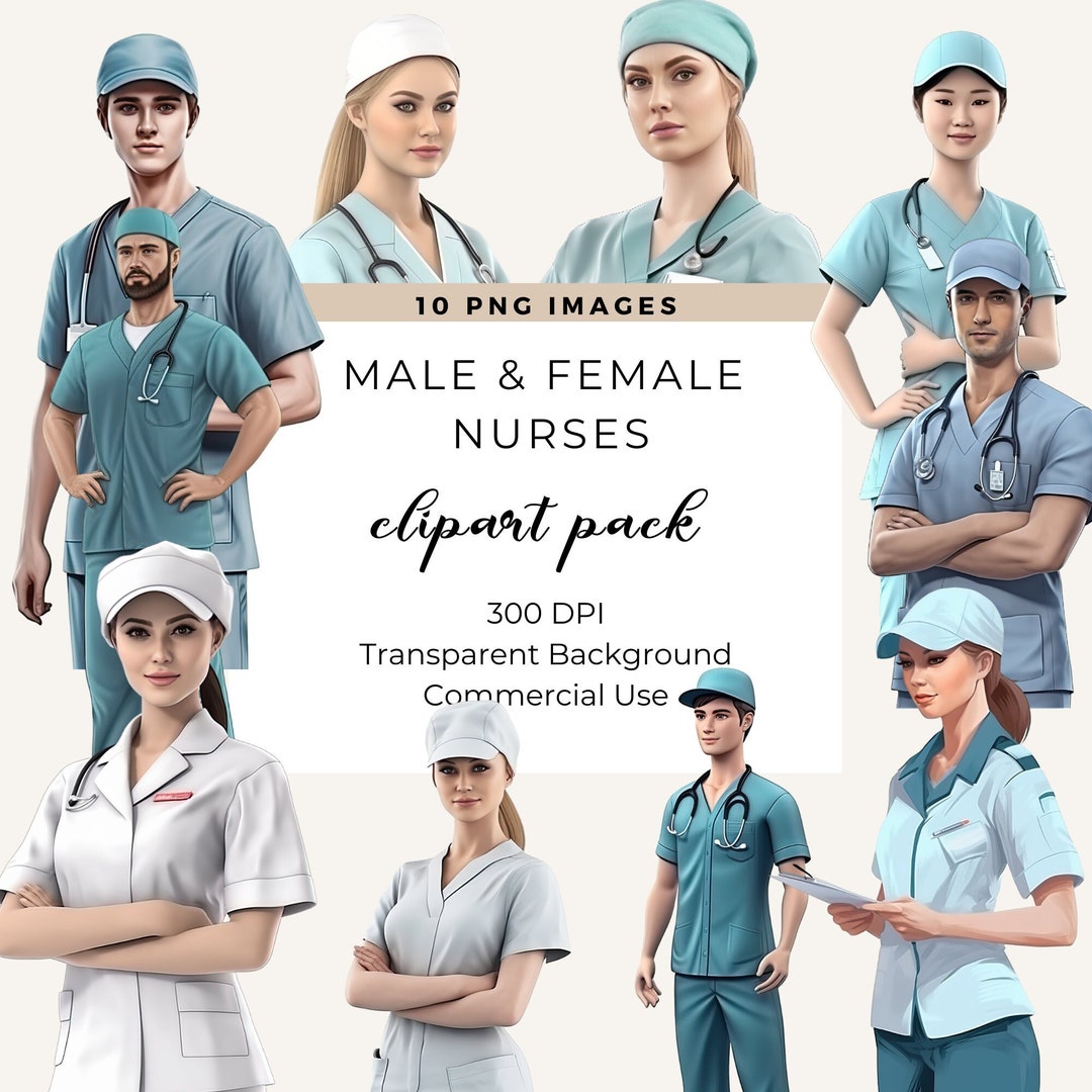 Nurse Clipart, Male & Female Nurse PNG, Nurse Professional Clipart ...