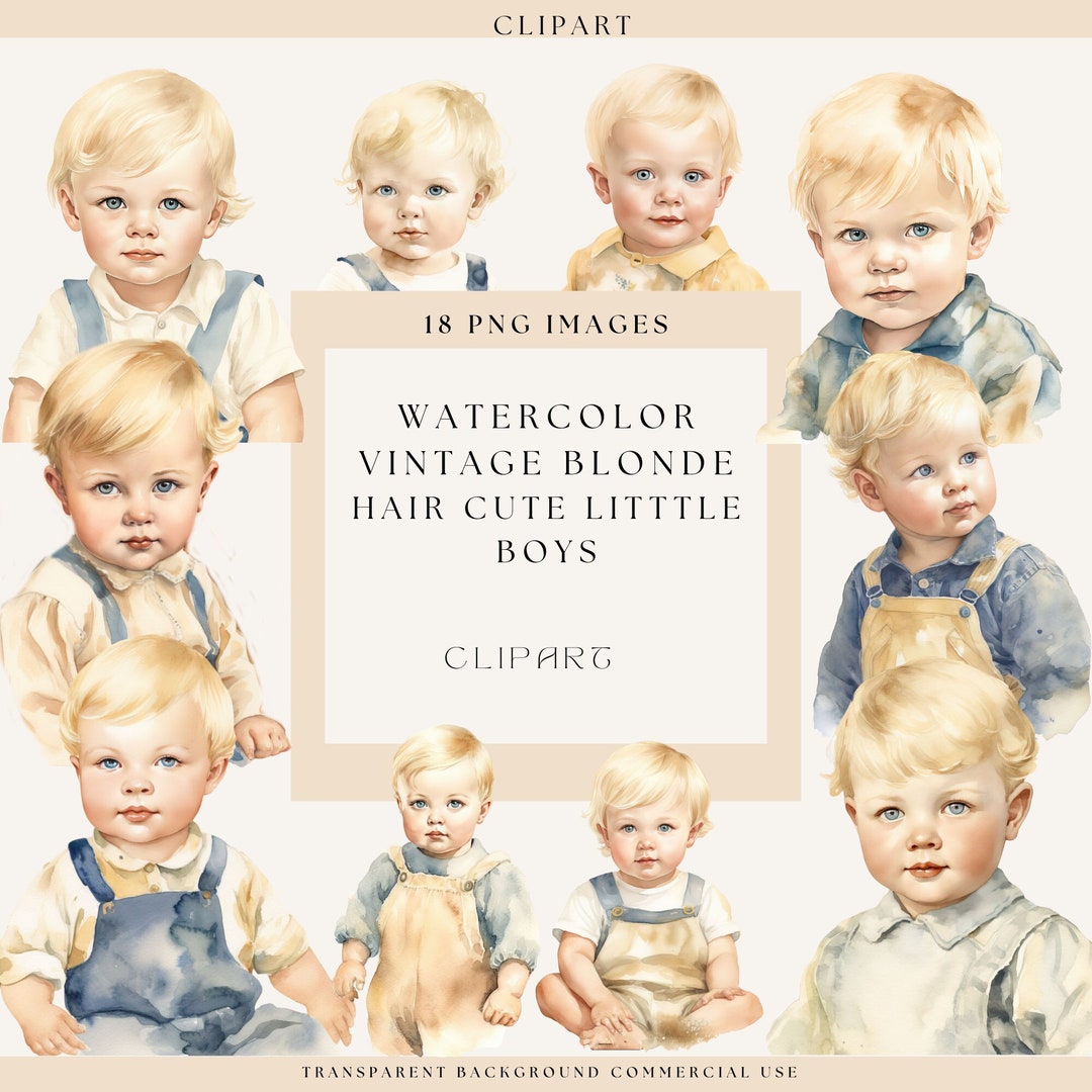 Victorian Little Blonde Hair Boy Clipart, Cute Vintage Boy Clipart ...