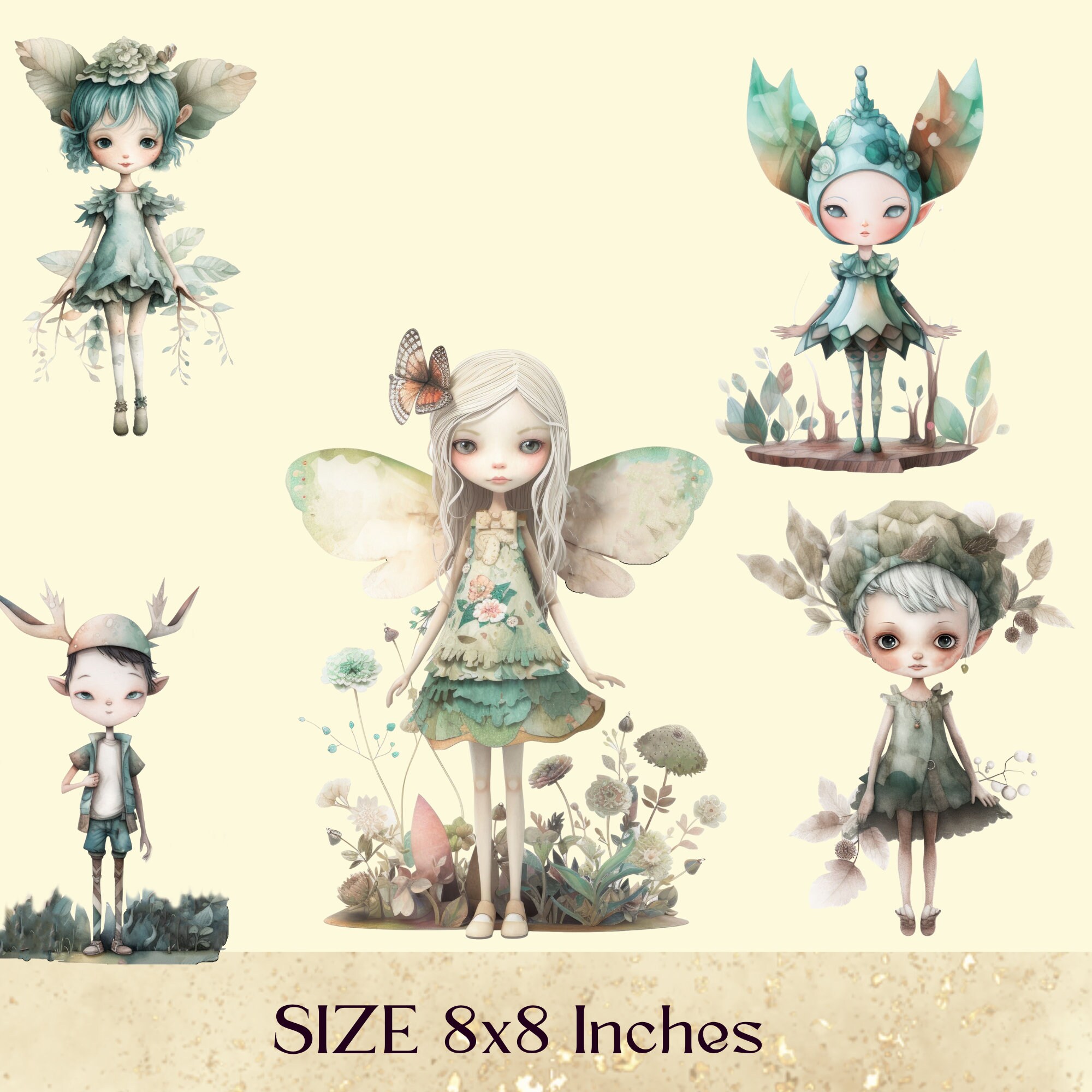 Cute Fairy Clipart Fantasy Clipart Magic Forest Enchanted - Etsy