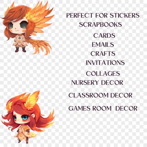 Cute Chibi Phoenix Clipart, Bird Clipart, Chibi Clipart, Commercial Use ...