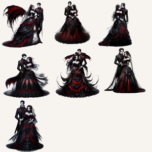 Gothic Clipart, Vampire Wedding, Vampire Clipart, Goth Fashion, Dark ...