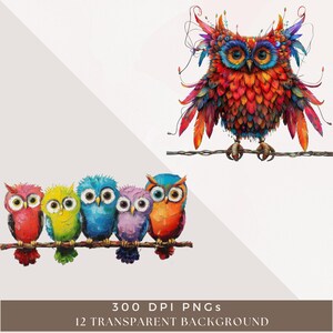 Quirky Owl Clip Art, Owls on A Rope, Funny Birds, Pets Clipart ...