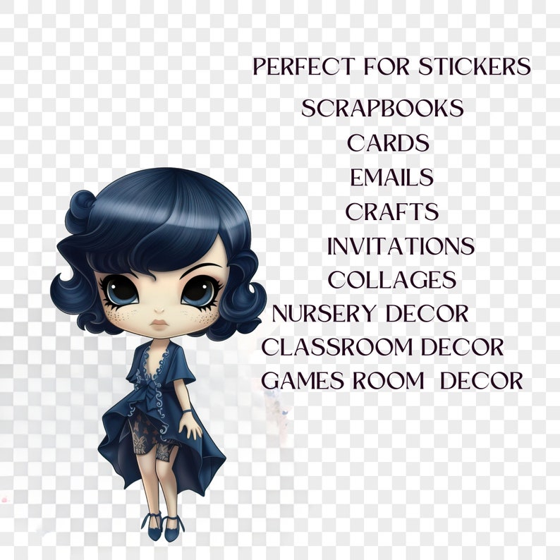 Cute Chibi Flapper Girl Flapper Girl Clipart Chibi Clipart - Etsy