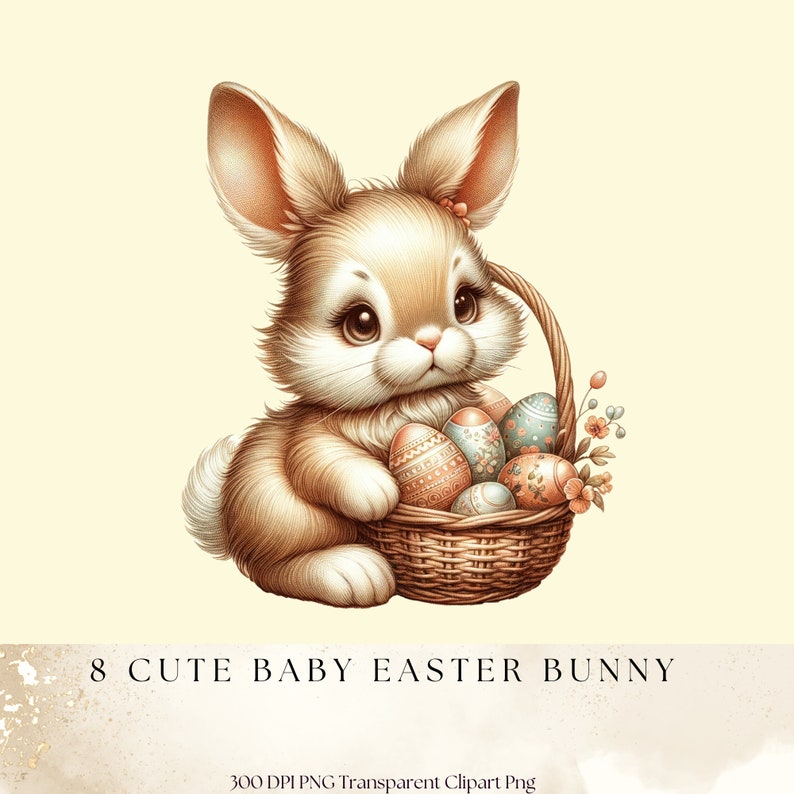 Easter Bunny Clipart, Baby Clipart, Cute Baby Animals, Nursery Art ...