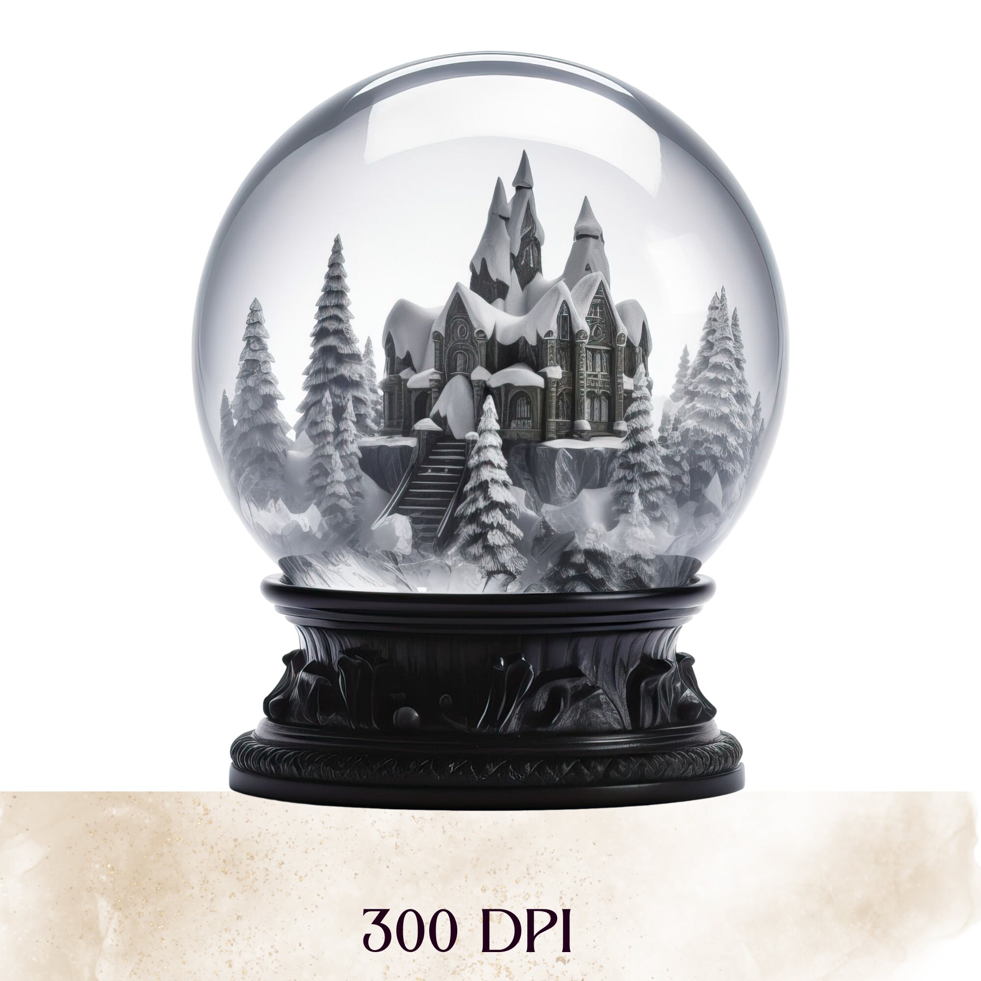 Gothic Snow Globe Clipart Snow Globe Clip Art Christmas Ball - Etsy UK