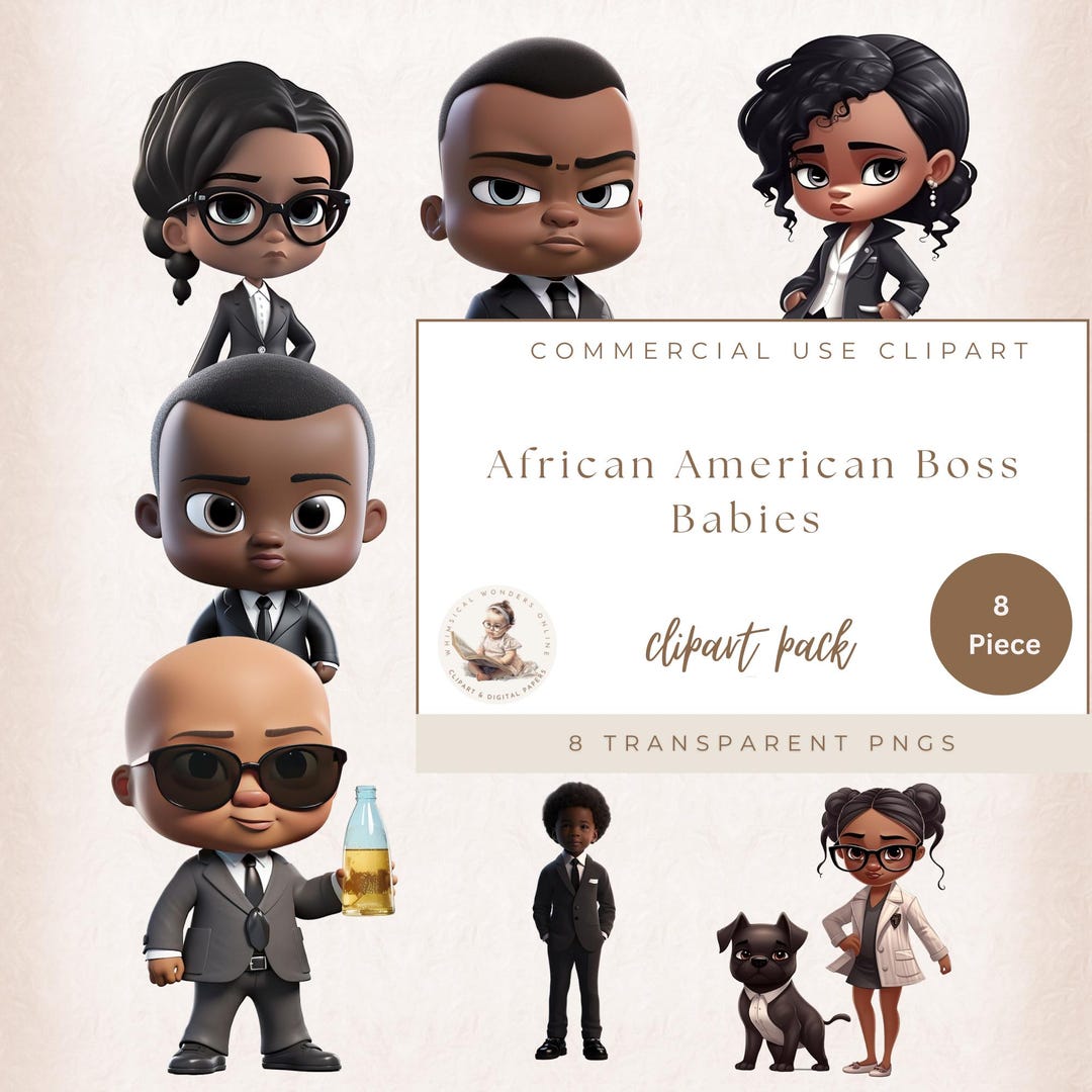 Boss Baby Afro Png, Instant Download, Baby Boy Afro Clipart, African ...