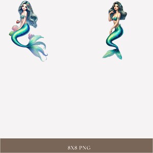 Cute Mermaid Clipart, Sea Animals Clipart, Under the Sea, Fairy Tale ...
