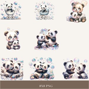Cute Baby Panda Bear Clipart Bundle, Baby Panda PNG, Panda Bear ...
