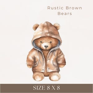 Watercolor Teddy Bears Clipart, Teddy Bear PNG, Commercial Use, Kawaii ...