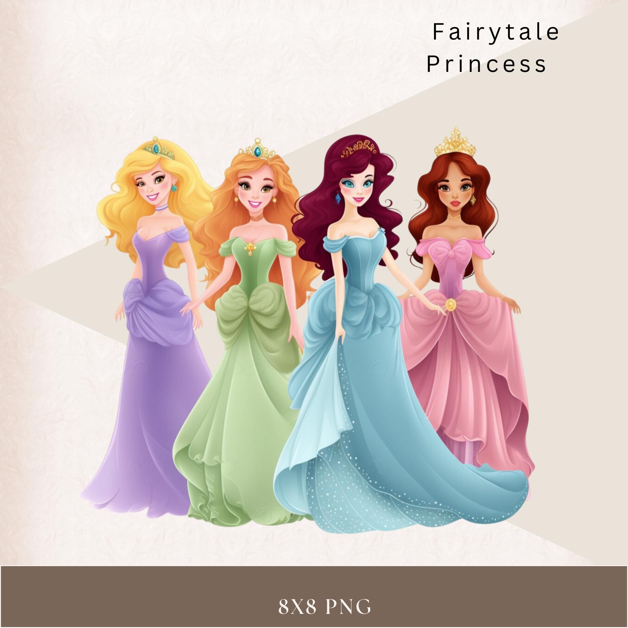 Fairytale Princess Clipart, Princess Clipart, Princess Birthday Party ...