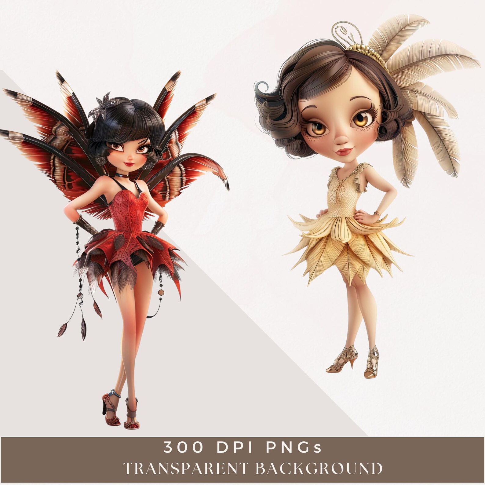 Flapper Girls Clipart, Showgirls, Clipart, 1920's Clipart, Fashion Girl ...