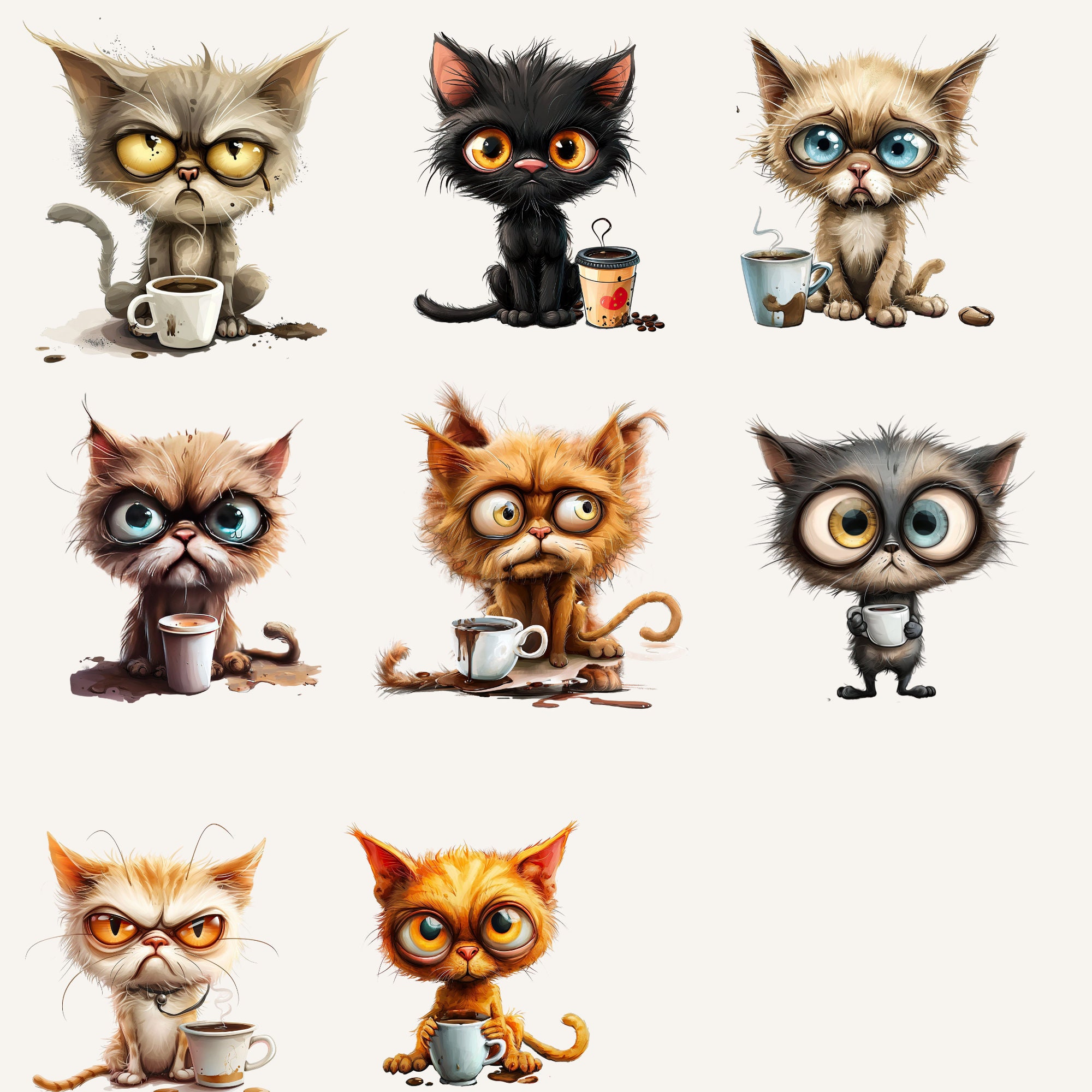 Angry Cat Clipart, Cat Needs His Coffee, Funny Cats, Quirky Cats, Cats ...