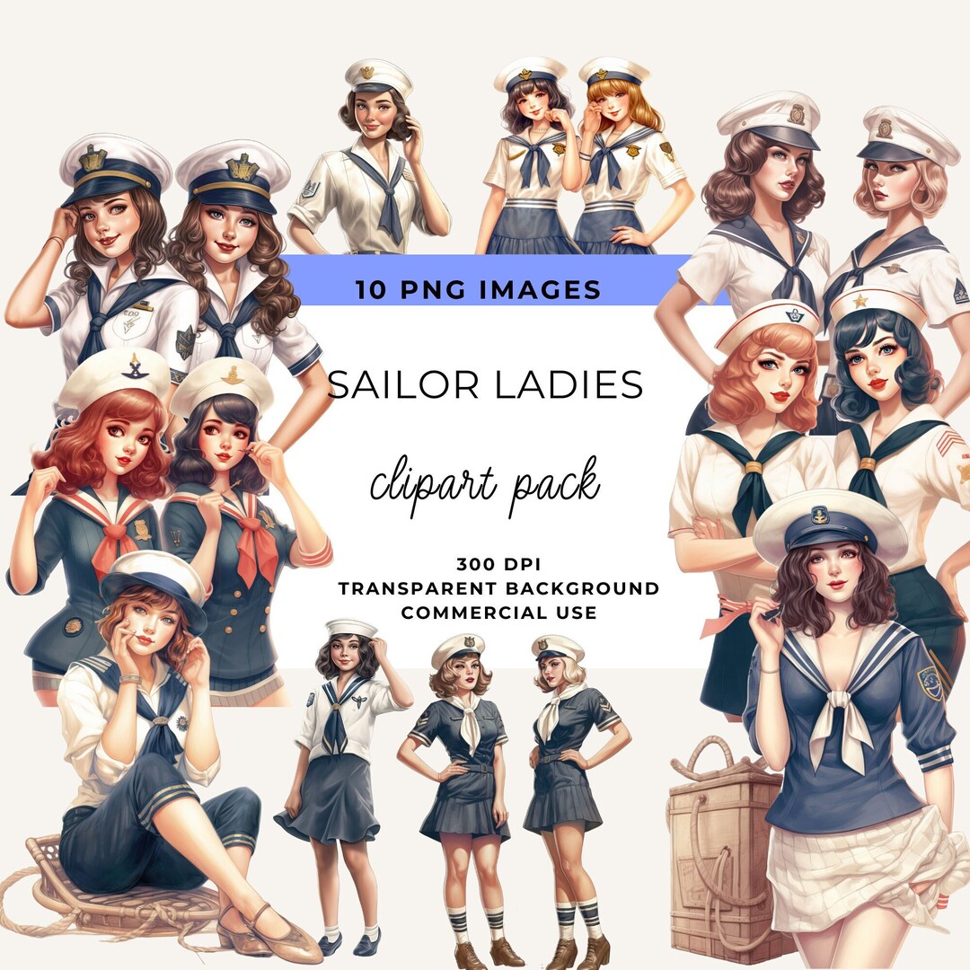 Sailor Girl, Nautical Graphics, Nautical Clipart, Commercial Use,sailor ...