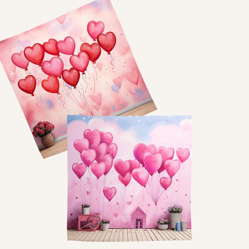 Hearts Background, Pink Background, Heart Digital Paper, Valentine ...