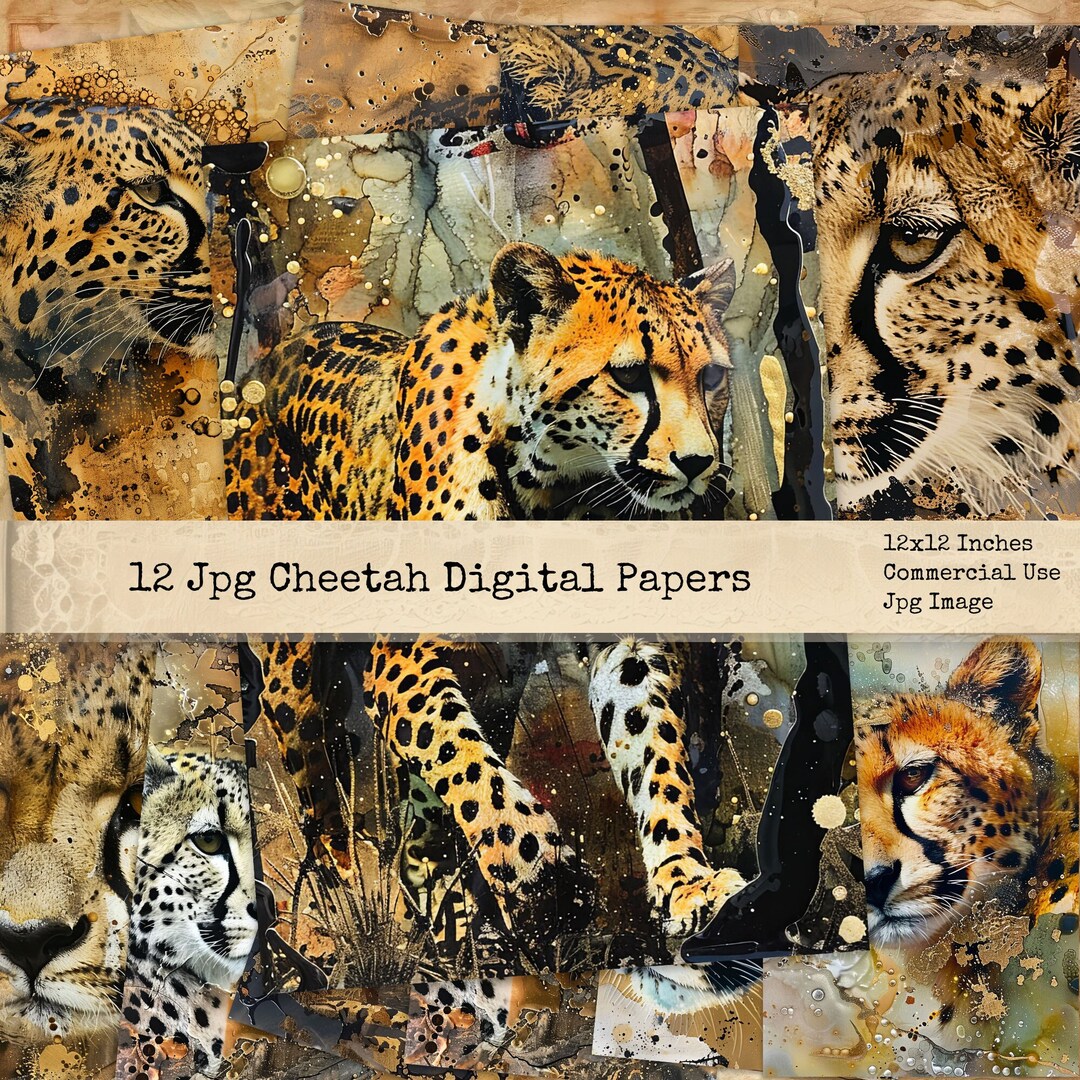 Safari Digital Papers, Cheetah Background Papers, Cheetah Print ...