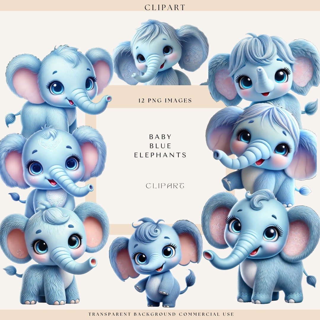 Baby Shower, Nursery Elephant, Blue Elephant Png, Blue Baby Elephant ...