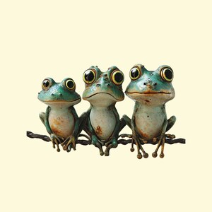 Whimsical Frog Clipart, Quirky Frogs, Frogs on A Rope Clip Art, Frog ...