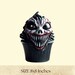 Scary Creepy Cupcake Clipart, Halloween Party Invitations, Creepy ...