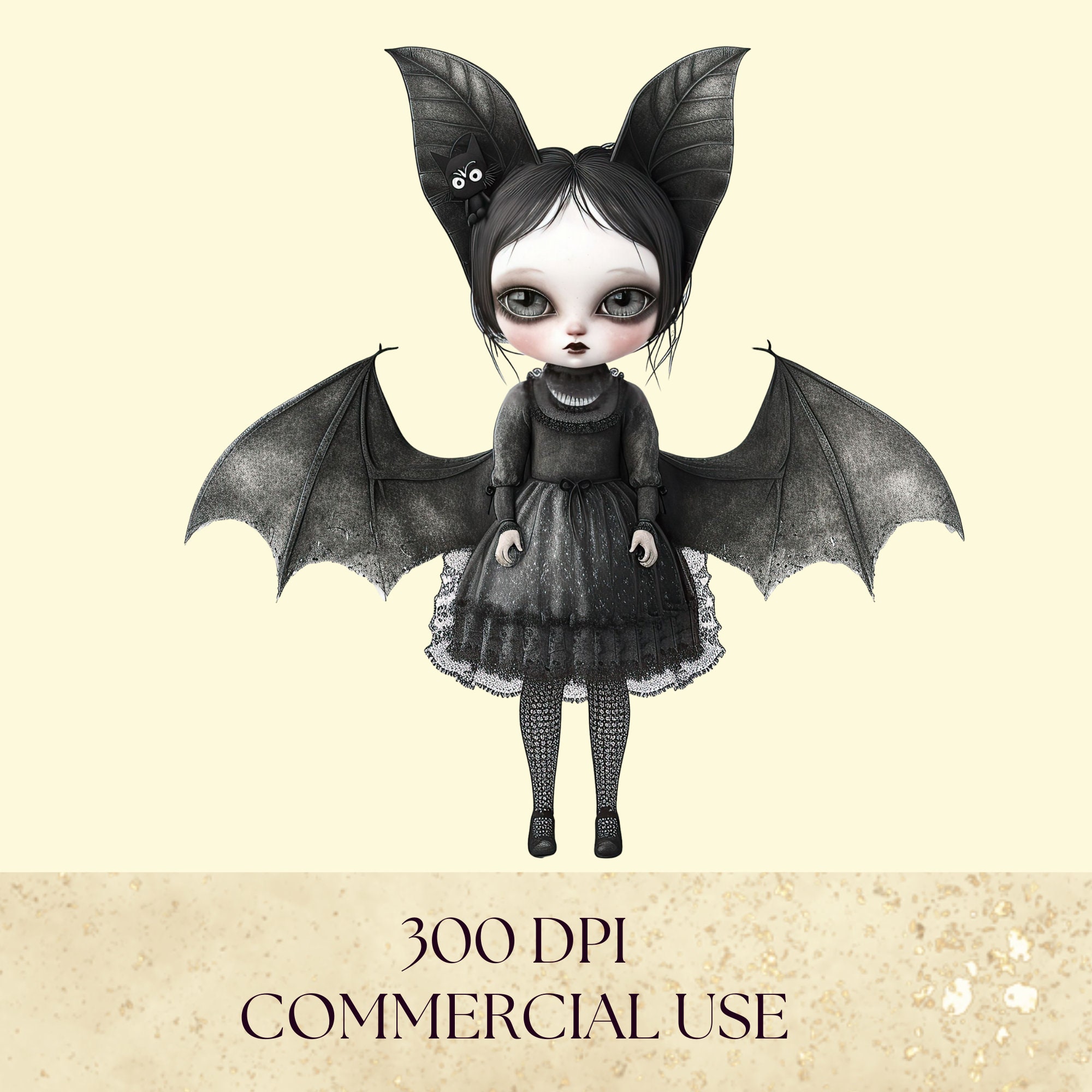 Luna Bat Girl Clipart, Bat Clipart, Quirky Girl Clipart, Halloween ...