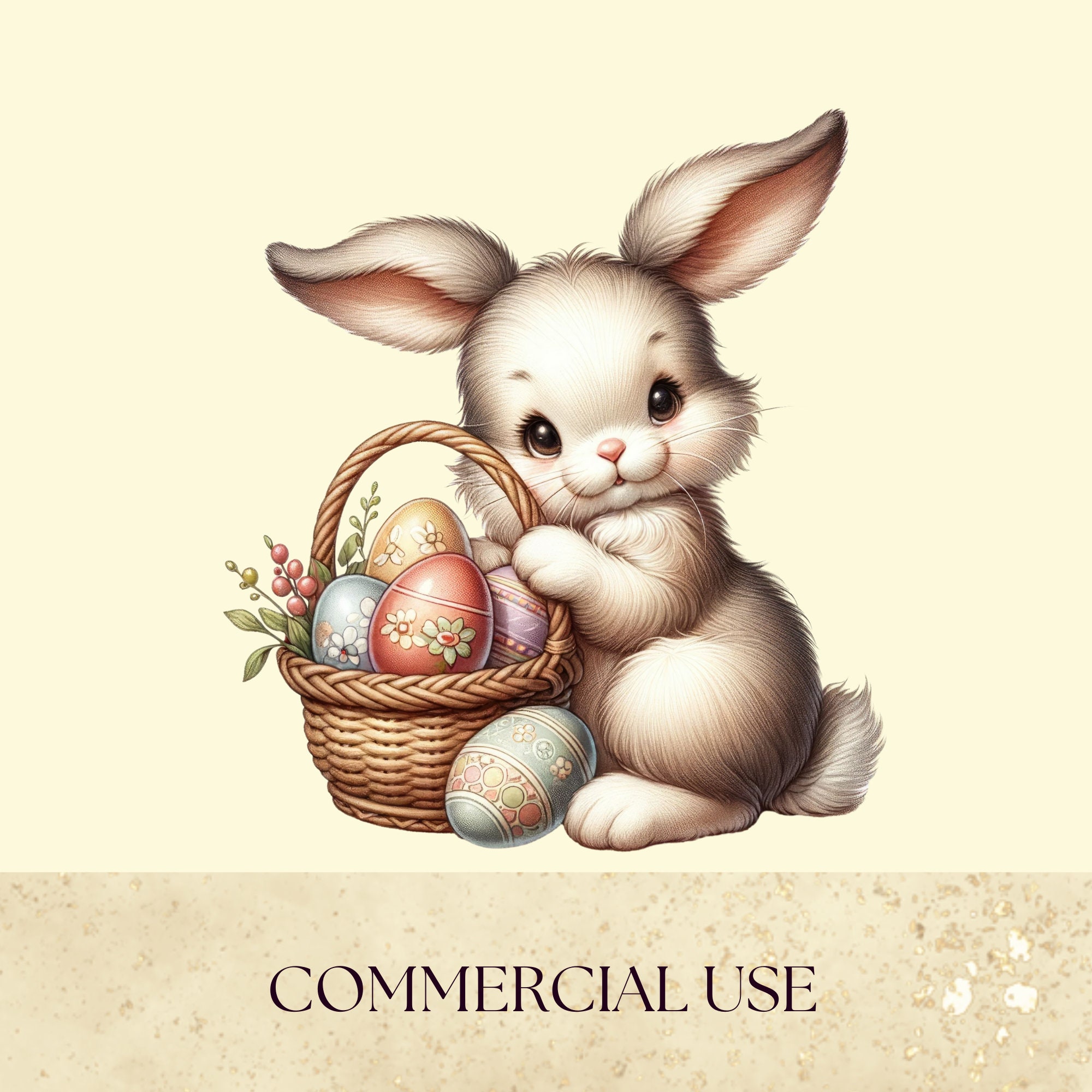 Easter Bunny Clipart, Baby Clipart, Cute Baby Animals, Nursery Art ...