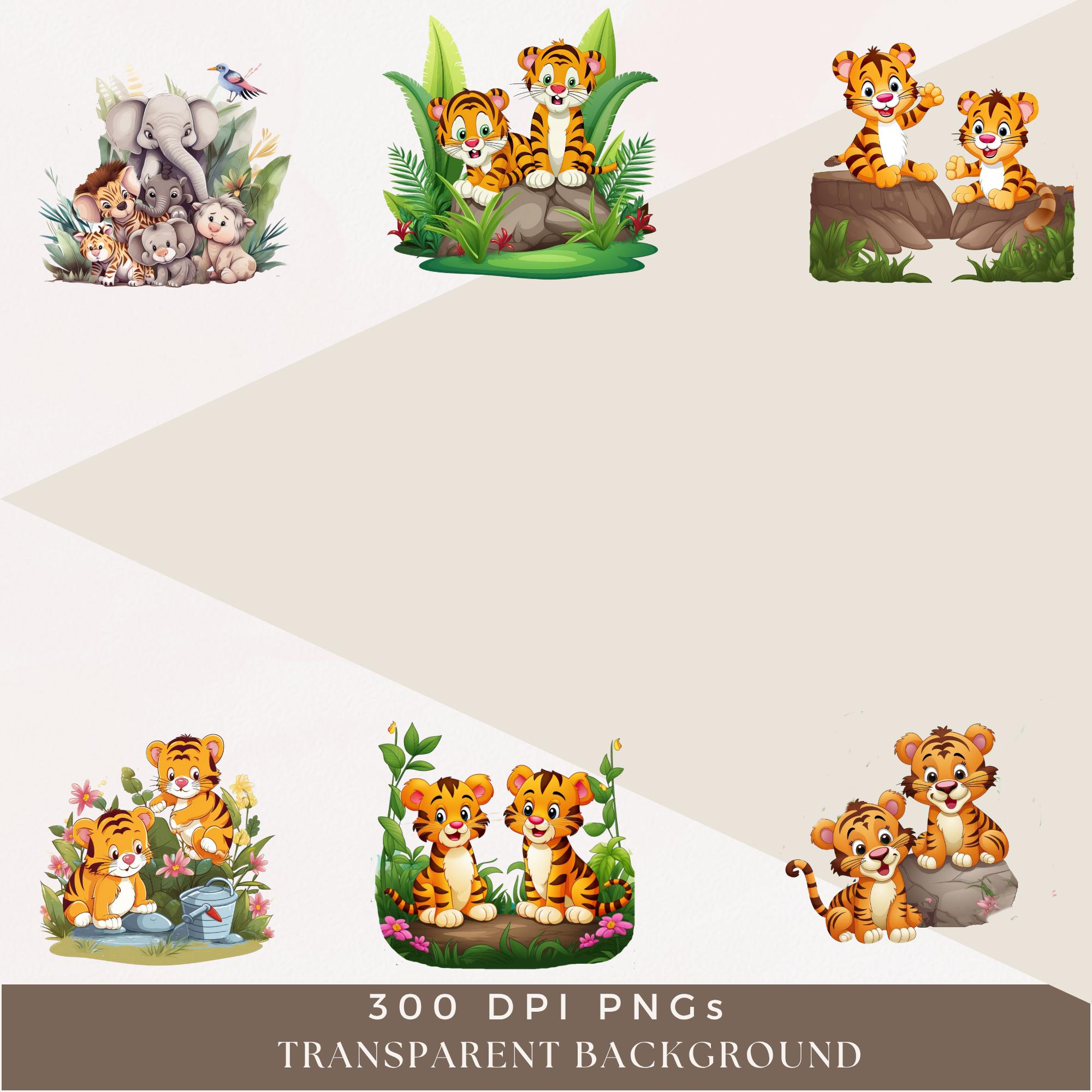 Baby Tiger Clipart, Commercial Use, Watercolor Clipart, Paper Crafts ...